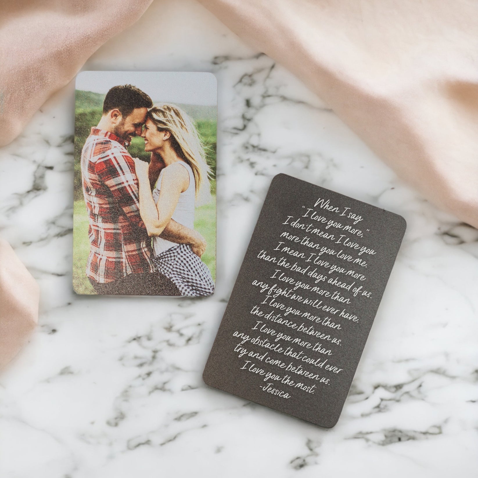 Custom Metal Photo & Text Card | Promenade Field