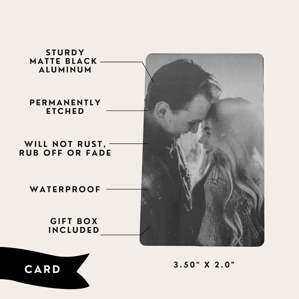 Custom Metal Photo & Text Card | Promenade Field